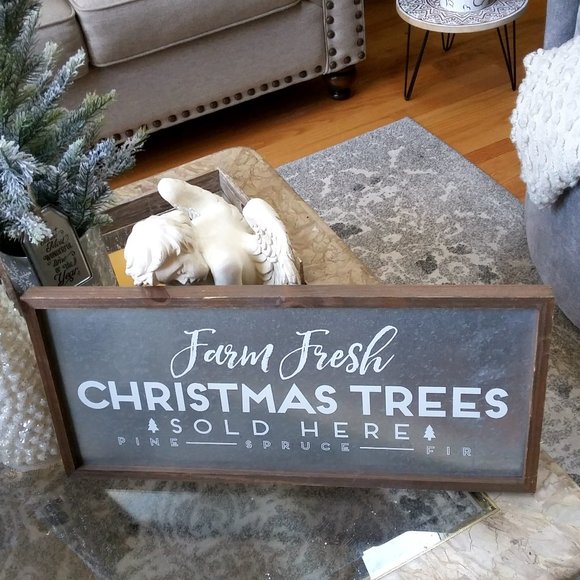 Unbranded | Wall Decor | Rustic Farmhouse Metal Wood Tree Sign | Poshmark